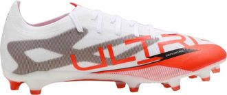 Puma Ultra 5 Match Fu&szlig;ballschuhe mit festem Boden f&uuml;r Herren (Wei&szlig;/Rot)