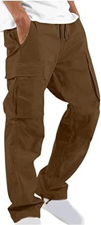 Generic RLEHJN Pantalons De Sport Jogging Pour Homme Pantalon Cargo &Agrave; Poche Multiple Pantalons Cargo Homme Militaire Avec Cordon De Serrage Pants Long Casual 
