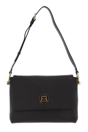 Coccinelle Coccinelle Leder Schultertasche Umh&auml;ngetasche Liya Shoulderbag Bark/Noir dunkelgr&uuml;n