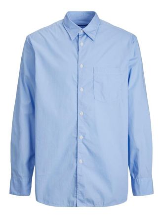 Jack & Jones Mens JORBILL Oversized Shirt LS CBO Hemd, Dusk Blue, L