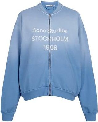 Acne Studios Sweatshirt &agrave; logo en coton m&eacute;lang&eacute;