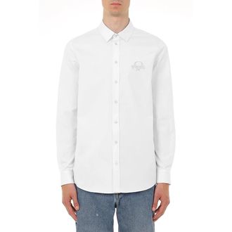 Moschino Wei&szlig;e Baumwoll Regular Fit Hemd - - Shirts - Herren - Wei&szlig; - M