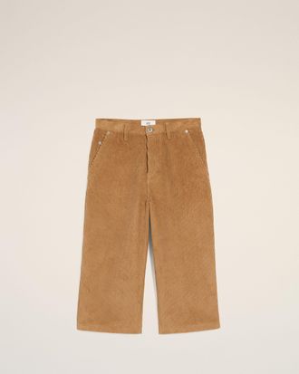 Ami Bermuda Marron Large Velours Côtelé En Coton Camel - XXS - Homme