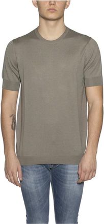 Paolo Pecora Homme, Pulls, Gris, Taille: S Short Sleeve Knit Crewneck
