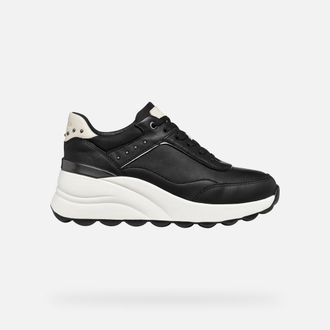 Geox Schuhe Spherica Ec13 Dame Schwarz/off-white