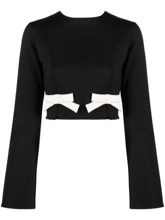 Viktor & Rolf haut crop &agrave; d&eacute;tail de noeud - Noir