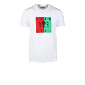 Dirk Bikkembergs Homme, Tops, Blanc, Taille: 2XL T-shirt coton &eacute;lasthanne