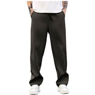 Generic Pantalon de jogging pour homme - Pantalon de loisirs baggy - Taille &eacute;lastique - Pantalon de sport avec cordon de serrage - L&eacute;ger - S&eacute;chage rapide - Pa