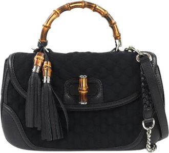 Gucci Pre-owned Microsima New Bamboo 2way Shoulder Bag - Femme - Pre-owned - Noir - Taille: ONE Size