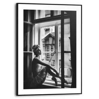 Reinders Gerahmtes Bild, Ballerina, Teenager Zimmer, Bilder, Wanddeko, Room Decor, MDF, Schwarz-Wei&szlig;, 40 x 30