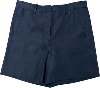 Max Mara Femme, Shorts, Bleu, Taille: 36 FR Linen Basketweave Shorts