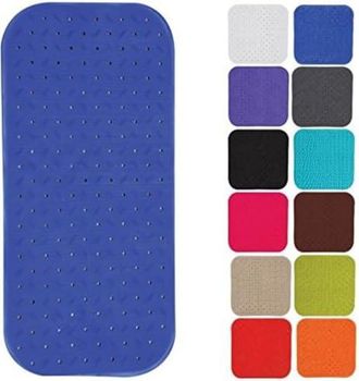 MSV Premium Duschmatte Badematte Badewannenmatte Badewanneneinlage antibakteriell rutschfest mit Saugnäpfen-Blau-duftet nach Rosen-ca. 36 x 97 cm-waschbar