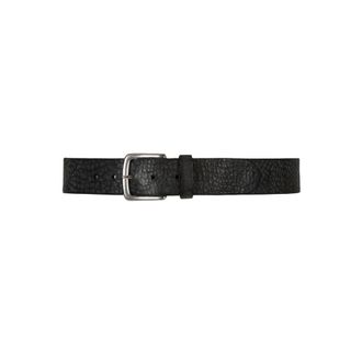 Depeche Schwarzer Lederg&uuml;rtel mit Eckiger Silberschnalle - - Accessories - Damen - Schwarzk - 85 CM