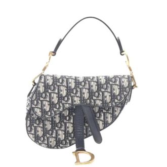 Dior Pre-owned Saddle Bag Oblique Jacquard Leder Handtasche - - Pre-owned - Damen - Blau - ONE SIZE