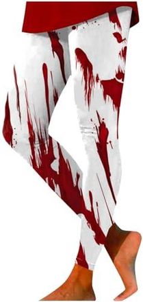 Generic Legging de yoga décontracté pour femme AB Halloween Rouge, blanc, XXL