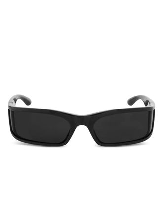 Balenciaga lunettes de soleil rectangulaires à logo - Noir