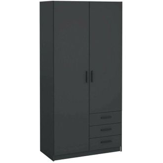Dmora Dmora - Kleiderschrank 2 T&uuml;ren Sultani, Schlafzimmerm&ouml;bel, Schrank, Garderobe, 99x50 h200 cm, Grau