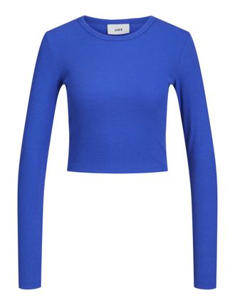 Jack & Jones Womens JXFELINE LS Rib Tee NOOS Top, Blue Iolite, L