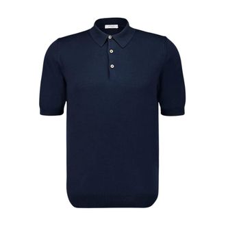Boglioli Homme, Tops, Bleu, Taille: 2XL Polo en Coton Bleu Marine