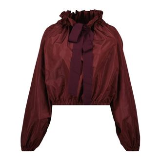 Patou Femme, Blouses et Chemises, Rouge, Taille: 38 FR Blouse Iconique Bordeaux avec Col Lavallière