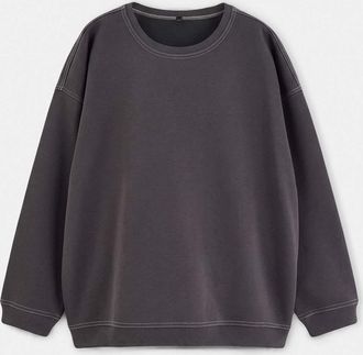 Trendyol MAN Herren Grau Einfarbig Lang Oversize Gro&szlig;e Gr&ouml;&szlig;en Sweatshirts