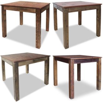 vidaXL Esstisch Gemischtes Altholz 82x80x76 cm - Holztisch - Esstisch - Landhaus Stil - Vintage Tisch - Recycling Holz - Home & Living