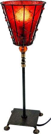 Guru Shop Tischleuchte Kokopelli - Kasa Rot, 44x15x15 cm