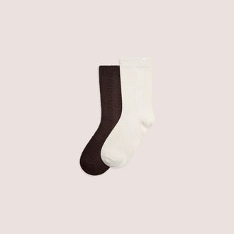 Lounge Zopfmuster-Socken (2er-Pack) - Bunt - Einheitsgr&ouml;&szlig;e