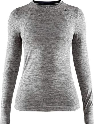 Craft Damen Fuseknit Comfort Longsleeve, dk Grey Melange, XL