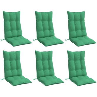 vidaXL Hochlehner-Auflagen 6 Stk. Gr&uuml;n Oxford-Gewebe vidaXL