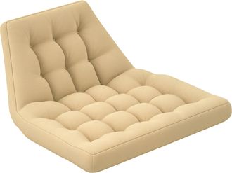 OUTSUNNY Sitzkissen, 120x100 cm Stuhlkissen mit Rückenlehne, 8cm dick Polsterauflage, wasserabweisend Sitzpolster für Schaukelstühle und Hängekörbe, Beige