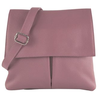 modamoda.de T63LEDER Damen Leder Umh&auml;ngetasche Schultertasche handmade in Italy, Farbe:Altrosa