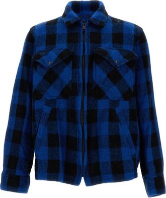 Junya Watanabe surchemise à motif tartan - Bleu