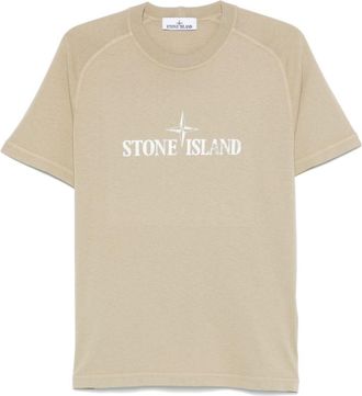 Stone Island t-shirt à logo imprimé - Tons neutres