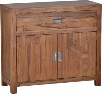 MiaM&ouml;bel Unterschrank Bhatang 90x80x35 cm Modern Massivholz Teak Braun