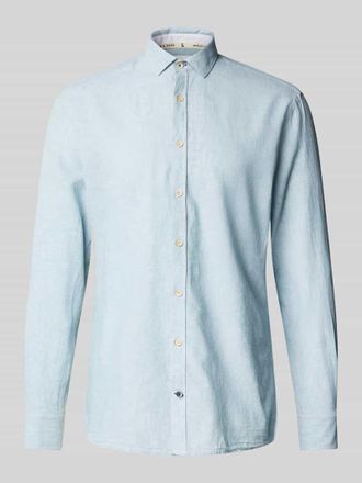 Colours & Sons Slim Fit Freizeithemd aus Baumwoll-Leinen-Mix