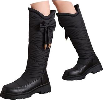 Generic Bottes mi-hautes pour femme - Pour lautomne et lhiver - Confortables - Talon bas - Bout carr&eacute; - Fermeture &eacute;clair lat&eacute;rale - Large mollet, 3 noir, 40.5