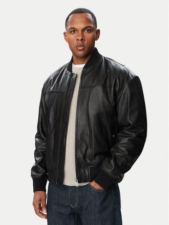 HUGO BOSS Lederjacke 50566568 Schwarz Regular Fit