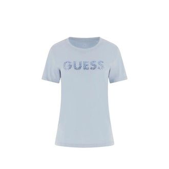 Guess T-shirt &agrave; logo strass en coton