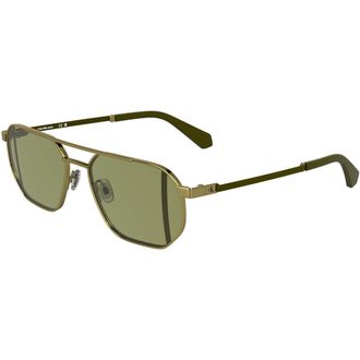 Calvin Klein Jeans CKJ25202S Lunettes de soleil, Or/Marron, 56 mm