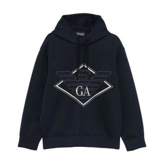 Emporio Armani Homme, Sweatshirts et sweats &agrave; capuche, Bleu, Taille: M Logo Sweat &agrave; capuche