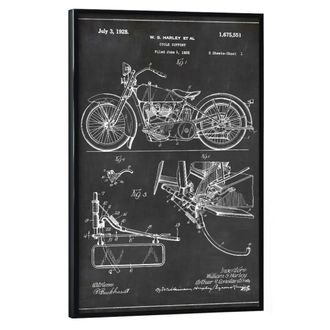artboxONE Poster mit schwarzem Rahmen 30x20 cm Sport/Motorsport Retro Motorrad patent - Bild Motorrad