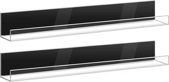 Generic Schwebendes aus Acryl - Stanzfreies Display-Set | 2-teilig transparent f&uuml;r Whiteboards, K&uuml;hlschr&auml;nke oder Klassenzimmer | Wiederverwendbarer B&uuml;cherhal