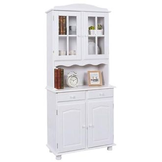 Dmora Kommode Darmstadt, Wohnzimmerbuffet, Wohnzimmer-Sideboard, Moderne K&uuml;chen-Speisekammer, 88x32 h198 cm, Wei&szlig;