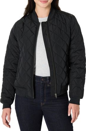 Amazon Essentials Damen Regular Fit: Gesteppte Bomberjacke, Schwarz, XXL