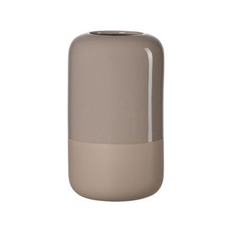 Ritzenhoff & Breker Dome Vase, 25 cm, Dekovase für Tisch, Sideboard & Fensterbank, Glänzend & Seidenmatt, Zylindrische Form, Keramik, Braun