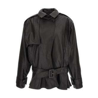 Rotate Biker Lederjacke - - Jackets - Damen - Braun - XS