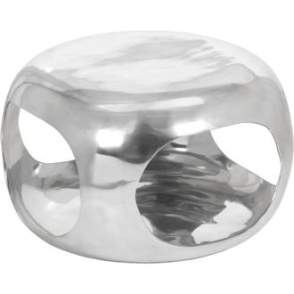vidaXL Vidaxl - Table basse fixe aluminium 50x50x30 cm argent&eacute; - Design moderne pour int&eacute;rieur - Surface solide pour objets d&eacute;coratifs - vidaXL927061