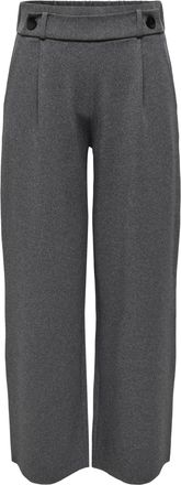 Jacqueline de Yong JdY Damen Jdygeggo New Long Pant JRS Noos Hose, Medium Grey Melange/Detail:Black Buttons, M / 32L EU