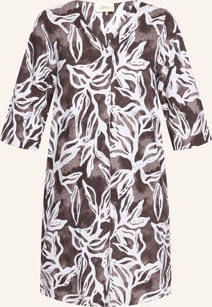 Cartoon Cartoon Kleid Mit Leinen Und 3/4-Arm braun